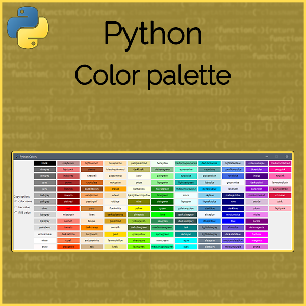 Python Color Palette Stefan Hamann Python Color Palette Stefan Hamann